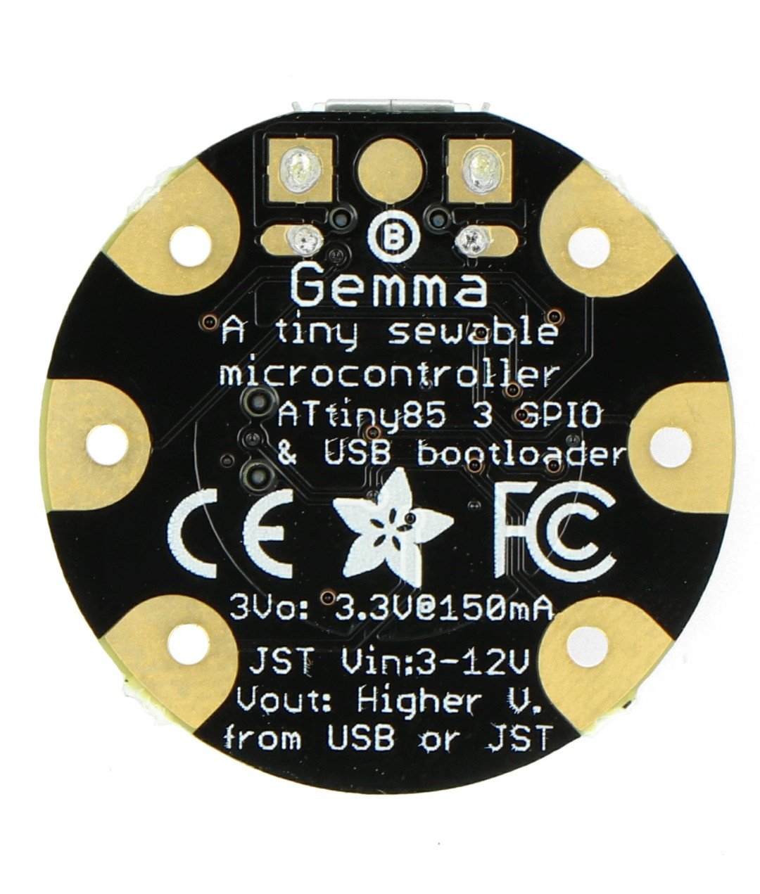 GEMMA - miniaturní platforma s mikrokontrolérem Attiny85 3,3 V - Adafruit 1222 Botland - obchod ...