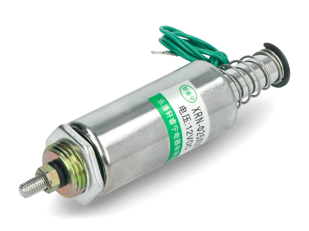 Tlačný elektromagnet 12V 2kg 25mm Botland - obchod s robotikou